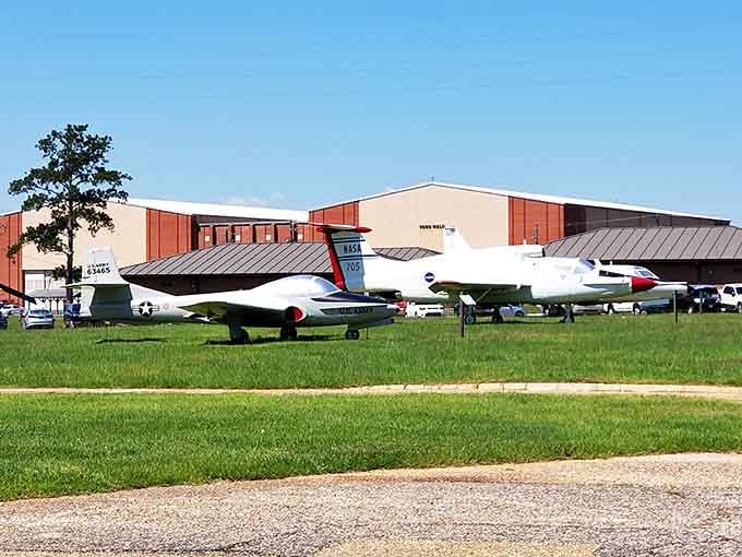 The outdoor aircraft display gives you a sense of scale that indoor exhibits simply can't match, no matter how impressive.