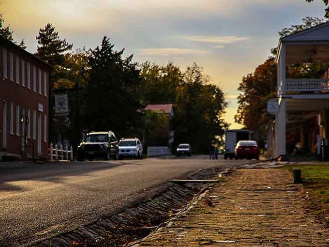 Sunset on Main Street looks like a postcard, except you're actually standing there watching it happen in real time.