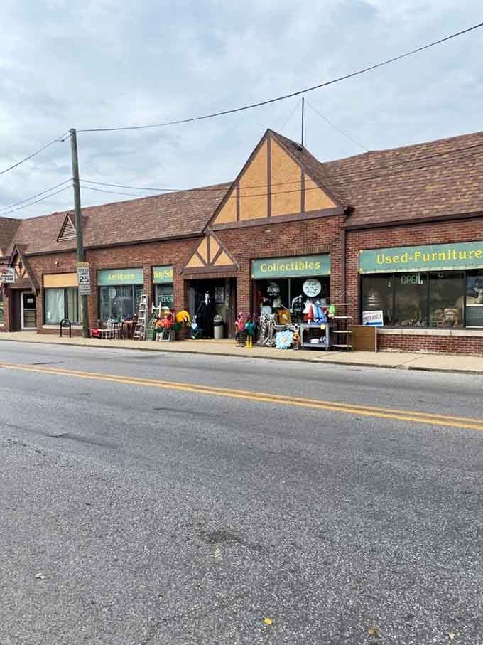 The unassuming storefront hides an empire of secondhand treasures stretching far beyond what you'd expect inside.