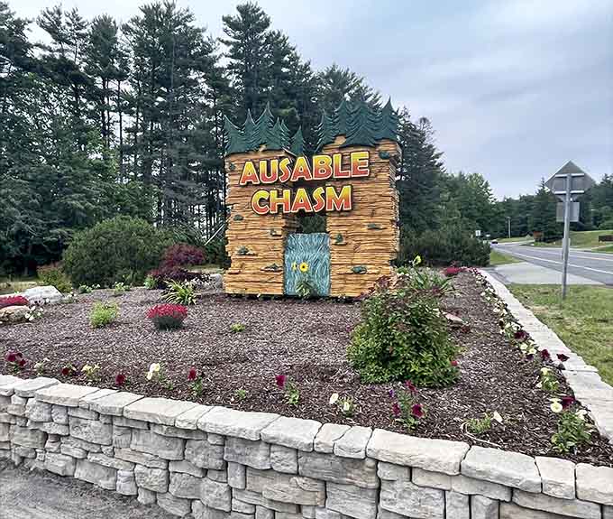 The entrance sign welcomes you to a place where time is measured in geological epochs rather than mere human years.