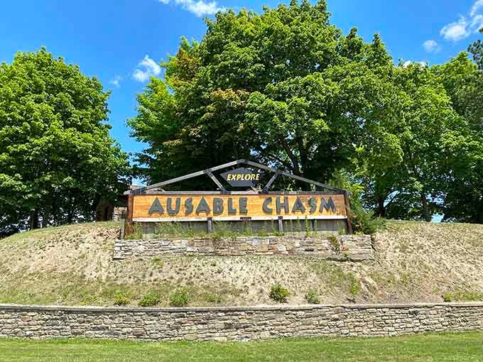 The entrance welcomes visitors to explore what nature spent half a billion years creating for your enjoyment.
