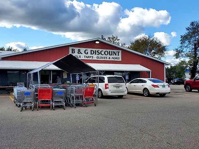 The red exterior welcomes bargain hunters from across Michigan to this discount paradise in Schoolcraft's heart.