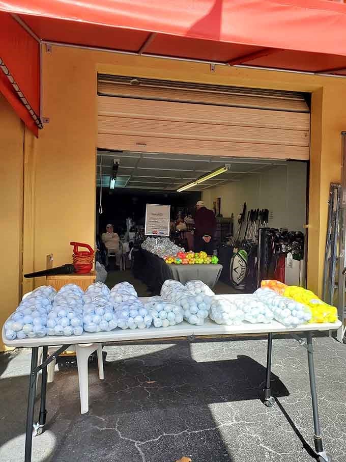 Mountains of golf balls await their second chance at the green, priced for players who'd rather spend less.