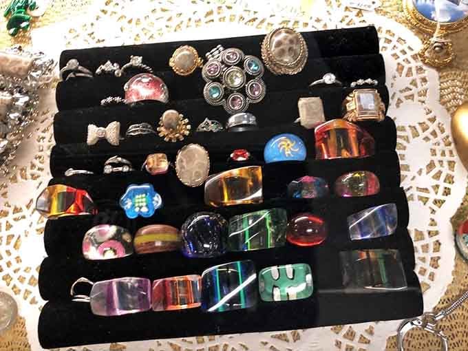 Vintage rings offer sparkle with history, each one a tiny time capsule of style from when jewelry made bold statements.