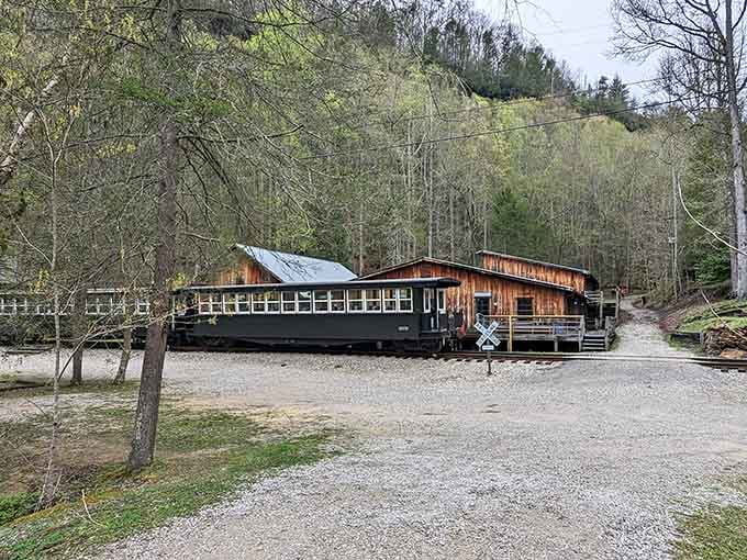 The Blue Heron station sits quietly in the woods, waiting to share its coal mining stories.