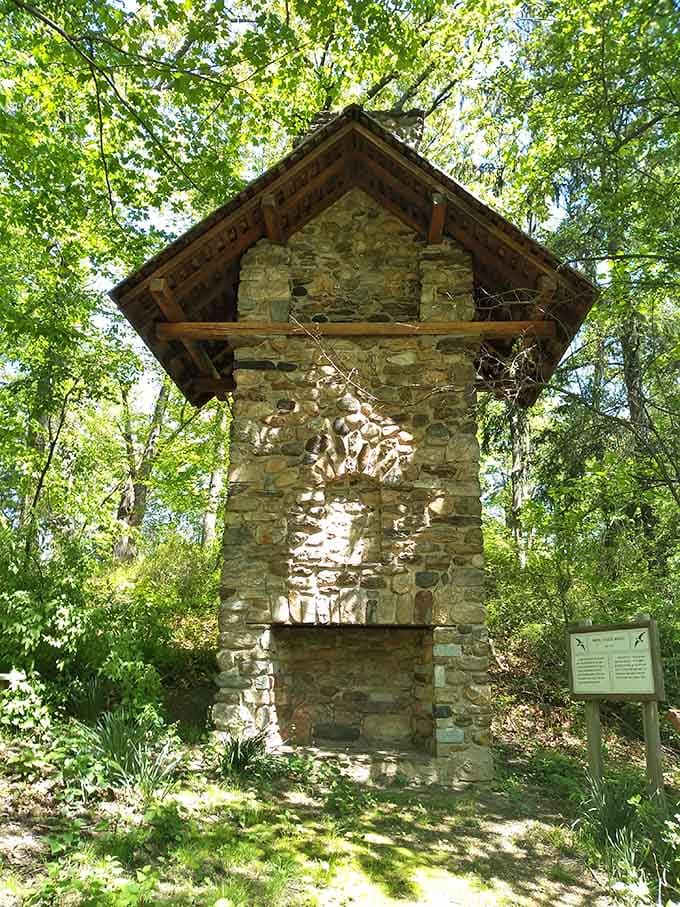 This historic stone chimney swift tower provides nesting habitat while standing as a monument to thoughtful conservation efforts.
