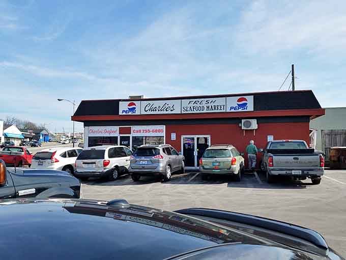 Full parking lot, happy customers, and the promise of Kentucky's best seafood just steps away.