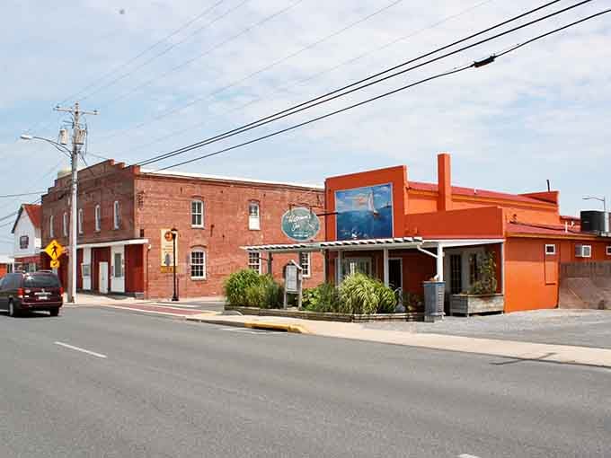 Downtown Crisfield's colorful buildings prove that small-town character doesn't require fancy developments, just authentic local pride and personality.