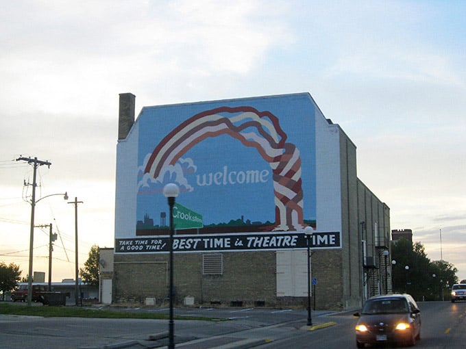 The welcome mural greets visitors with colorful hospitality that sets the tone for Crookston's friendly community spirit.