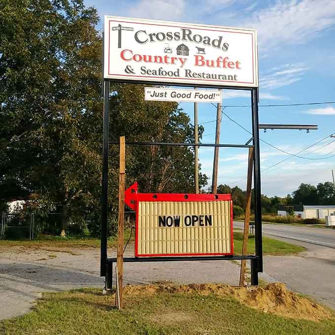 The sign says "Just Good Food" and honestly, that's the most accurate restaurant slogan you'll ever read anywhere.