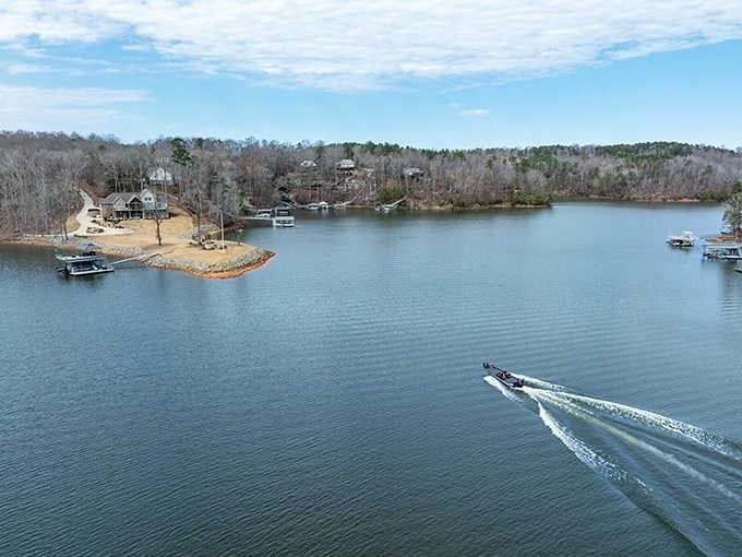 Sportsman Lake reflects the sky so perfectly you might forget which way is up for a moment.