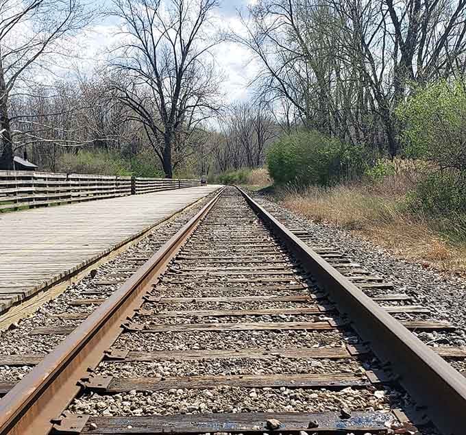 Rails stretching into the distance promise adventures waiting just around the bend through Ohio's hidden valley.