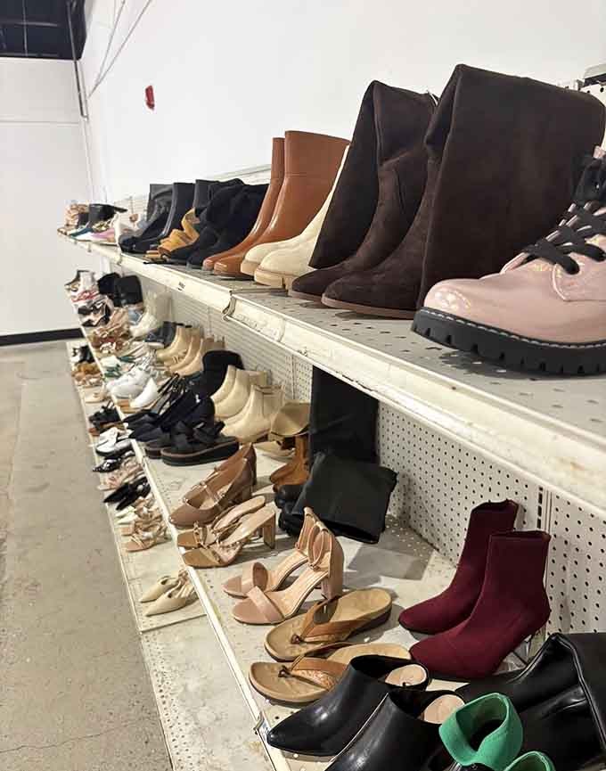 Footwear for every season and reason, lined up like soldiers waiting to march home with their new owners.