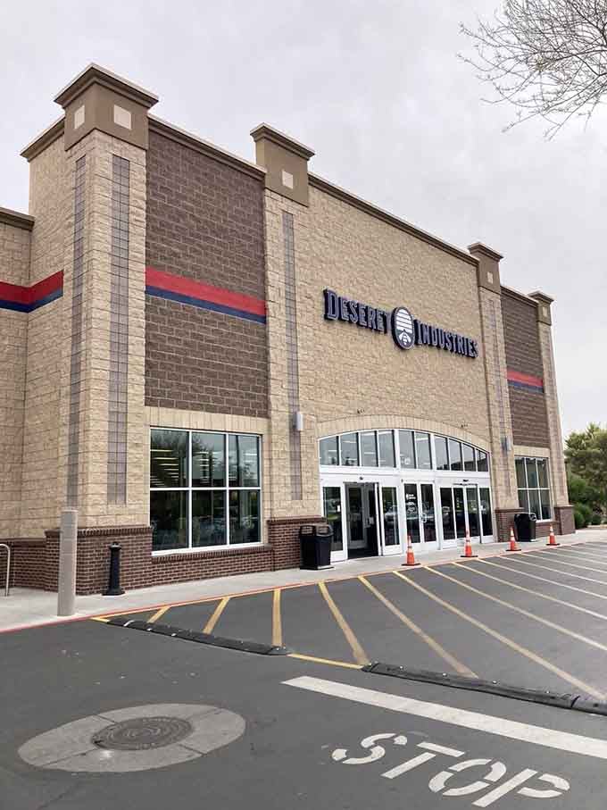 The exterior on a cloudy day still manages to look inviting, like it's calling you home to savings.