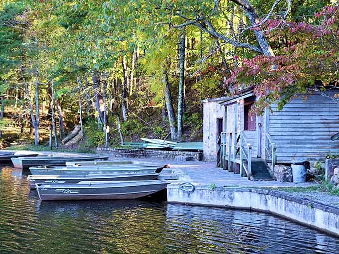 The boat rental dock is your gateway to lake adventures, whether you paddle gracefully or hilariously zigzag across.