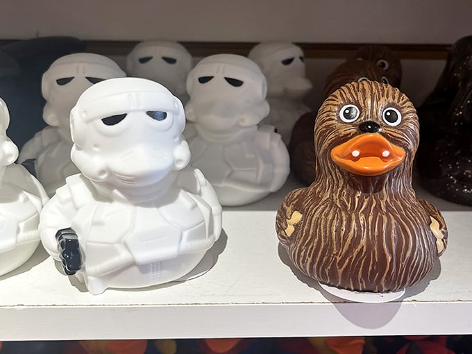 Storm troopers and Chewbacca as rubber ducks means the Force is strong with this store's pop culture game, obviously.