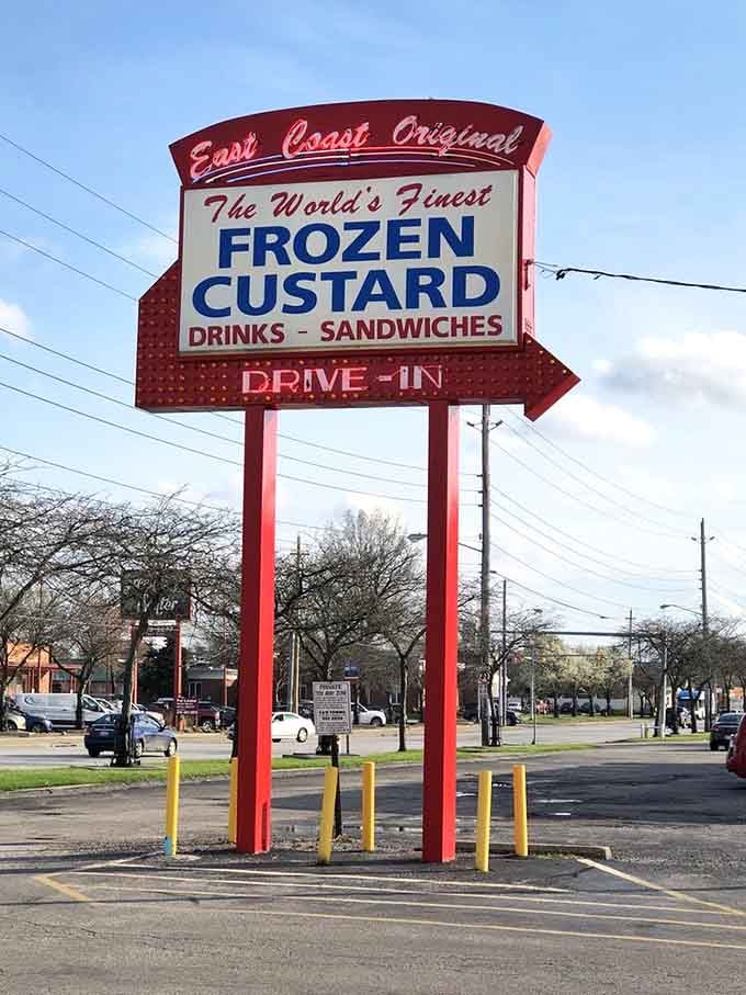 That vintage roadside sign boldly declares "The World's Finest" and nobody in line seems inclined to argue otherwise.