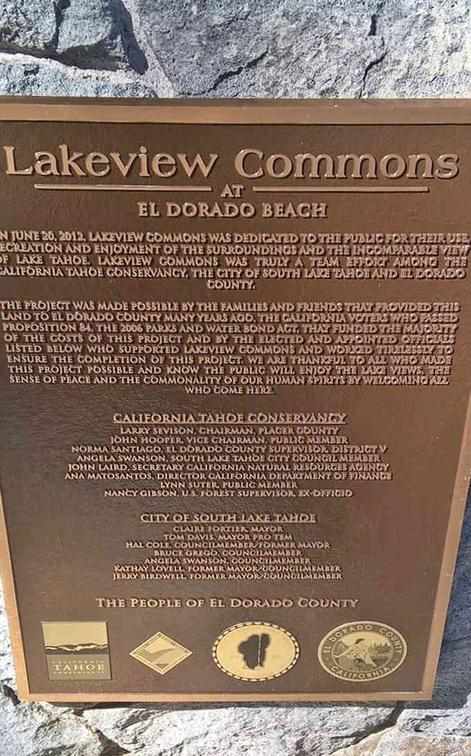 History markers tell the story of community dedication that transformed this shoreline into shared treasure.