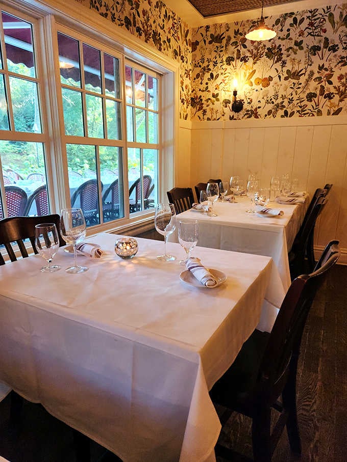 Pristine tables set and ready, each one promising an evening of exceptional food and genuine hospitality.