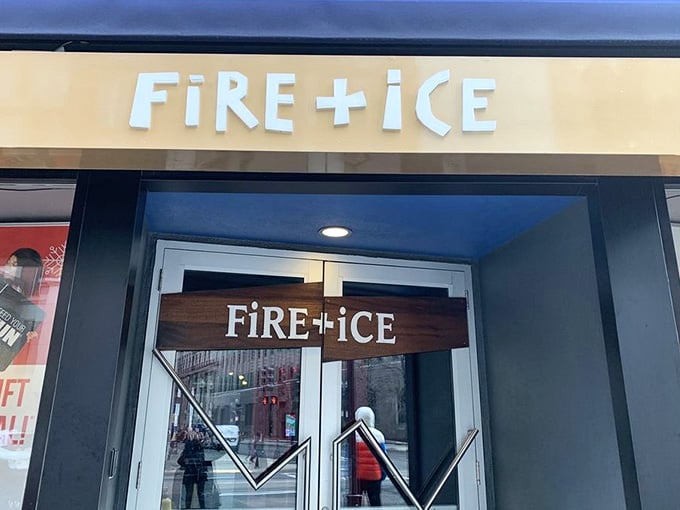 The modern signage welcomes you to a dining experience where you're always in complete control.