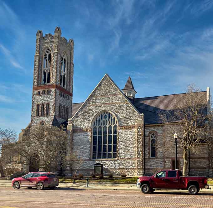 Gothic stonework and soaring tower create architectural poetry, reminding us that beauty elevates the everyday human spirit.