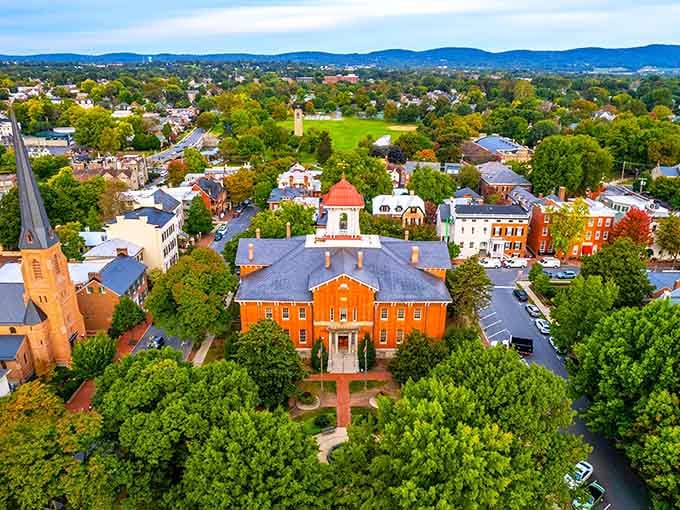 Frederick from above reveals a perfect blend of history and progress, like someone actually planned this thing thoughtfully.