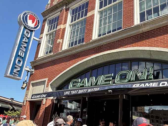The bold signage welcomes you to a place where sports, food, and fun collide in the best possible way.