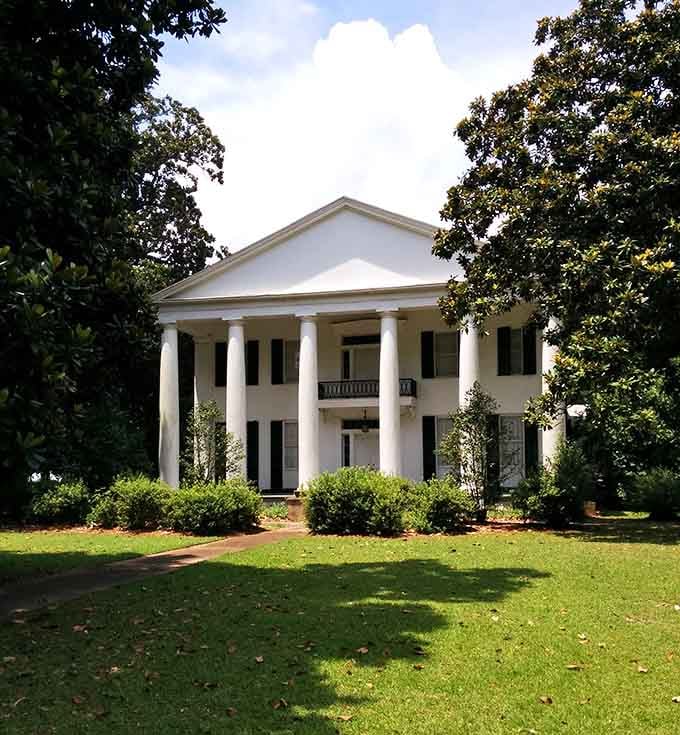 Magnolia Grove's columns and symmetry represent antebellum architecture at its most unapologetically grand and imposing.