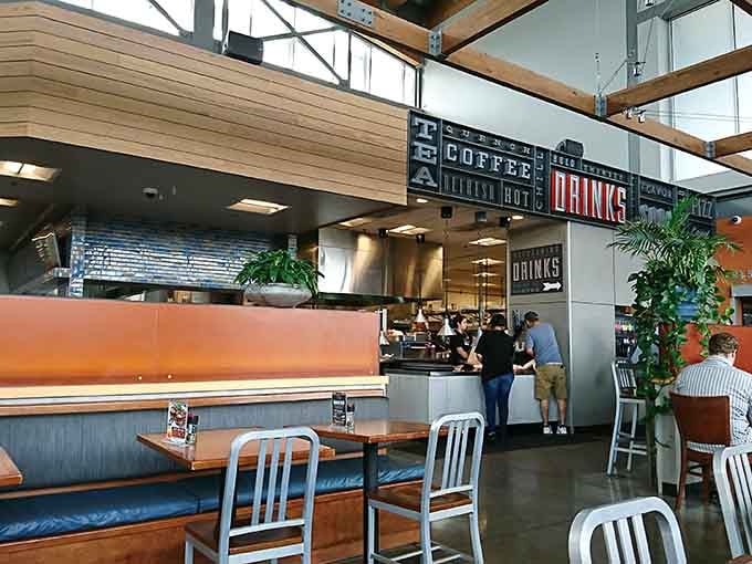 Grab coffee, grab lunch, grab a seat, and wonder why every grocery store isn't this smart.