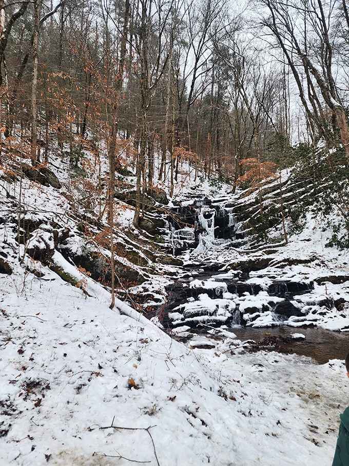 Winter transforms the trail into a frozen wonderland for the truly brave souls who hike year-round.