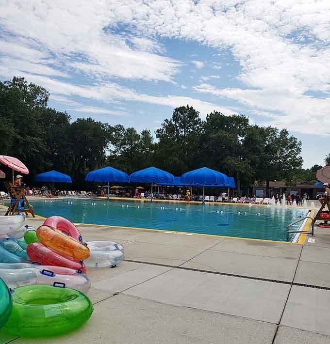 The main pool offers plenty of space for everyone to find their perfect spot in the water.