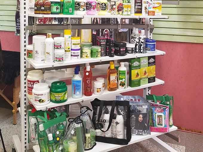 Hair care products line the shelves, covering every texture and need for your personal grooming routine.