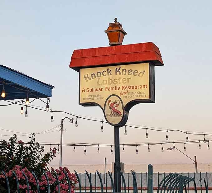 That vintage sign promising great fish and chips for over 50 years tells you everything you need to know.