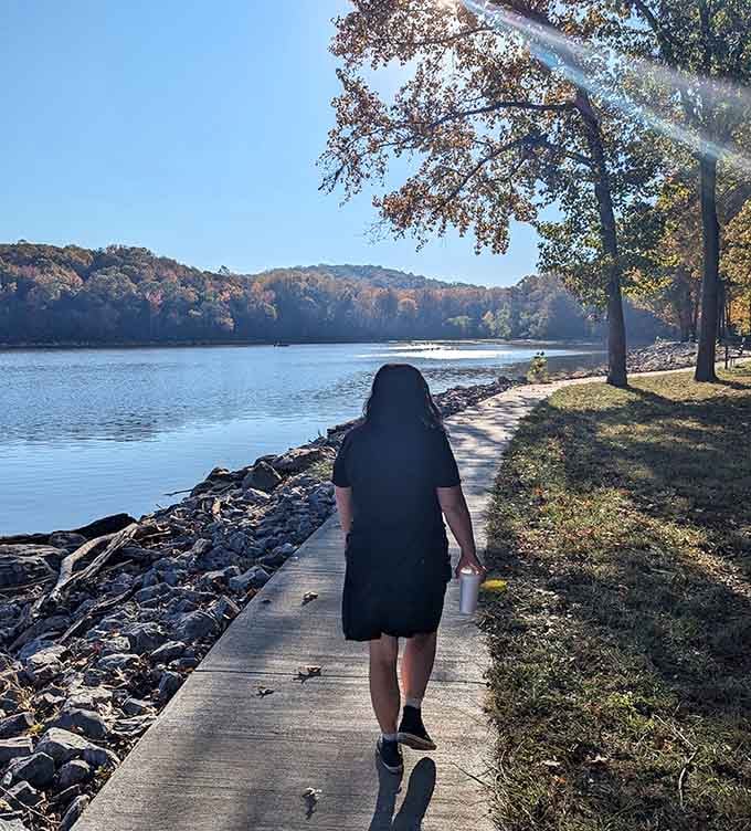 A lakeside path for contemplative walks, pretending you're in a nature documentary about peaceful Kentucky mornings.