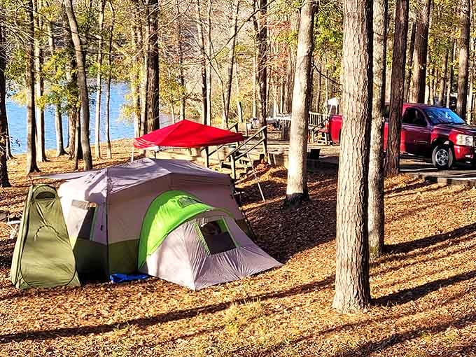 Lakeside camping that combines the best of outdoor adventure with actual amenities, because roughing it has its limits.