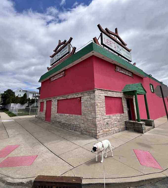 Even from the street corner, this tropical beacon stands proud, inviting you to leave New Jersey without actually leaving.