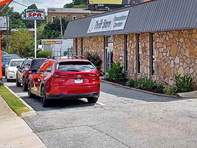 Cars lining up outside suggest locals know something good's happening behind that stone-faced exterior storefront.