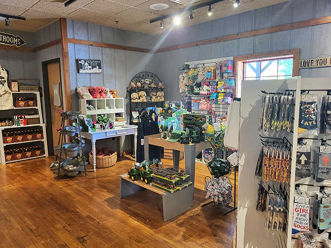 The gift shop lets you take home a piece of the farm experience, minus the early mornings.