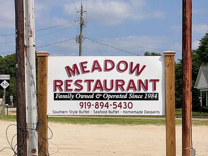 The sign promises Southern style buffet and homemade desserts, and brother, it delivers on both.
