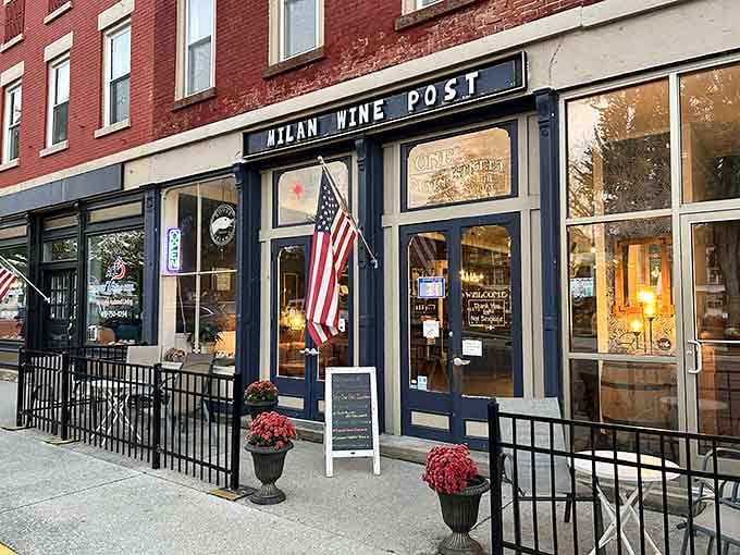 Milan Wine Post's inviting storefront suggests an evening of good conversation and better wine. Small towns do sophistication beautifully when they try.