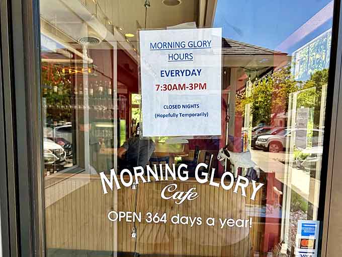 Open 364 days a year because even breakfast champions deserve one day off to rest their spatulas.
