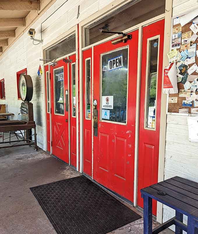 Those bright red doors welcome you into a world where calories don't count and flavor reigns supreme.