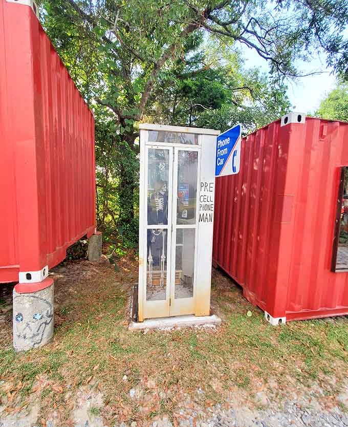 Even the phone booth gets the artistic treatment here, transformed into a quirky exhibit that'll have you remembering when Superman needed these.