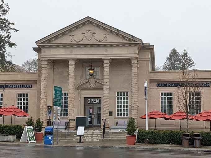 Classical architecture housing Italian cuisine&mdash;because sometimes Connecticut does Mediterranean better than you'd ever expect it to, honestly.