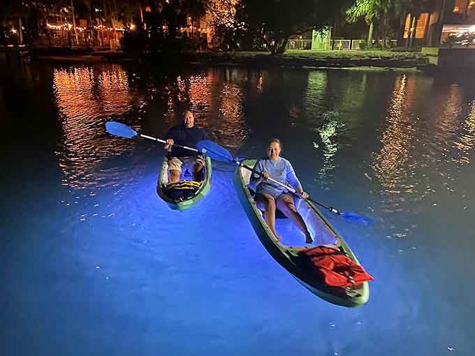 Two adventurers discovering that the best date nights involve getting wet, glowing bright, and making unforgettable memories together.