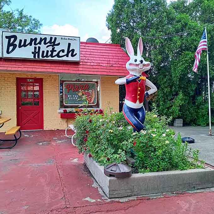 This cheerful bunny has been greeting visitors with that same enthusiastic wave for longer than most of us remember.