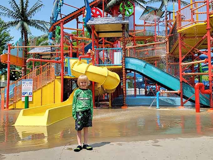 Paradise Falls turns tiny humans into water-logged adventurers, one splash and giggle at a time throughout the day.