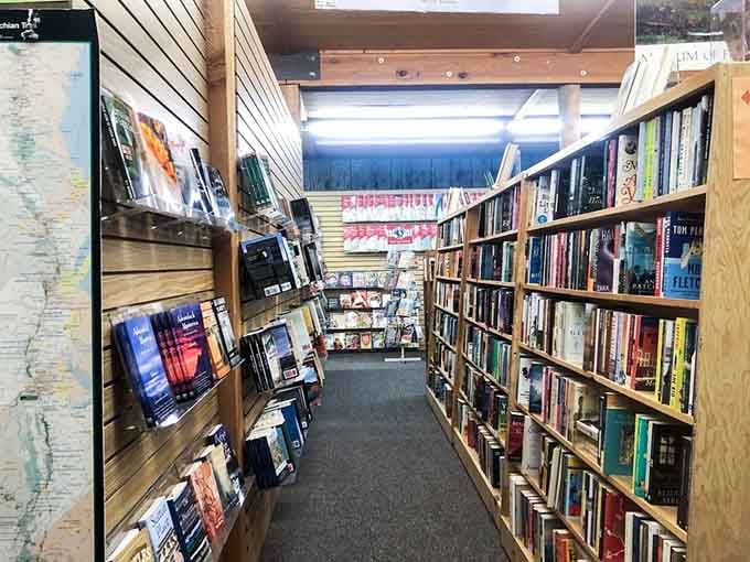 A book section that proves reading isn't dead, just hiding in unexpected Adirondack hardware stores.