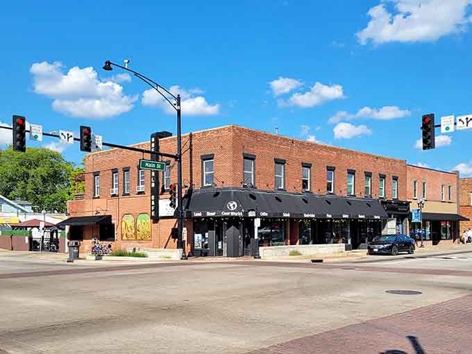 Downtown Peoria's revitalized corner, where One World anchors a block that's worth exploring before or after your meal.