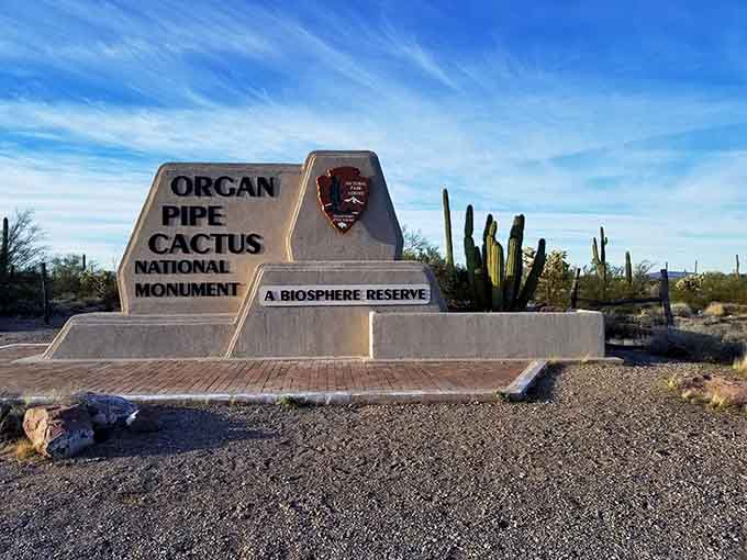 Official monument signage marking your arrival at a place that deserves far more visitors than it gets.